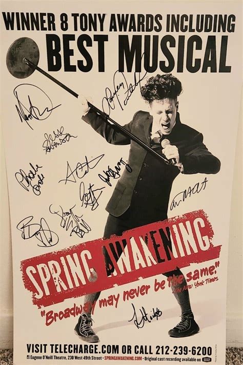 Mavin Spring Awakening SIGNED Original Broadway Cast Window Card