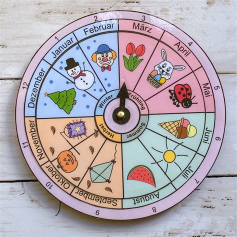 Lernuhren für Kinder Jahreszeiten Wochentage Wetter