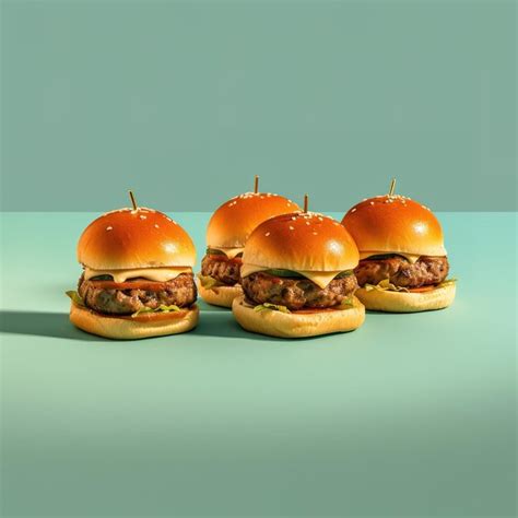 Premium Ai Image Mini Burger Bites On A Tray Food Photo