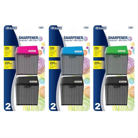 Bazic Harper Dual Hole Square Sharpener W Receptacle 2pack Michaels