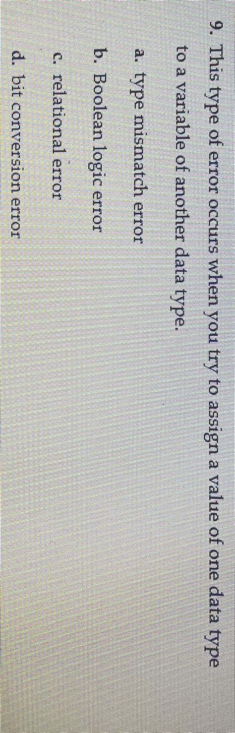 Solved This Type Of Error Occurs When You Try To Assign A