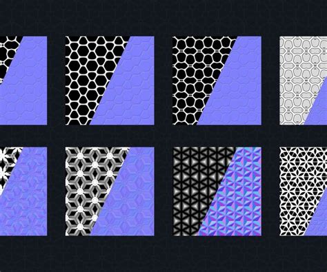 Artstation 50 Tileable Displacement Hex Patterns Vol 2 Brushes