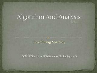 STRING MATCHING PPT