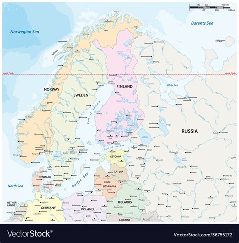 Northern Europe Map With Cities