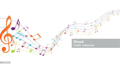 다채로운 음악 노트 배경 Classical Concert에 대한 스톡 벡터 아트 및 기타 이미지 Classical