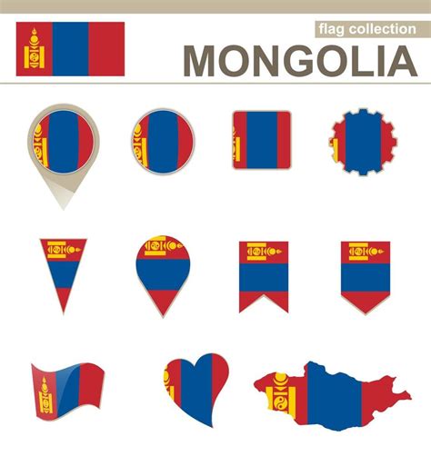 Mongolia Flag Collection 5463994 Vector Art At Vecteezy