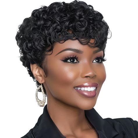 Short Pixie Wigs For Black Women Natural Black Pixie Cut Wigs Short