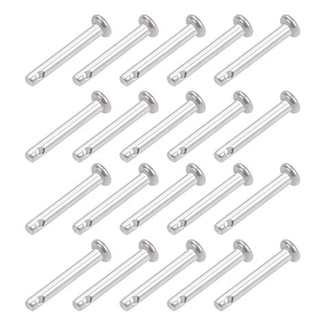 Uxcell Single Hole Clevis Pins 3mm X 20mm Flat Head 304 Stainless