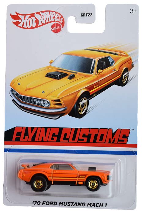 Hot Wheels 70 Ford Mustang Mach 1 Orange Flying Customs