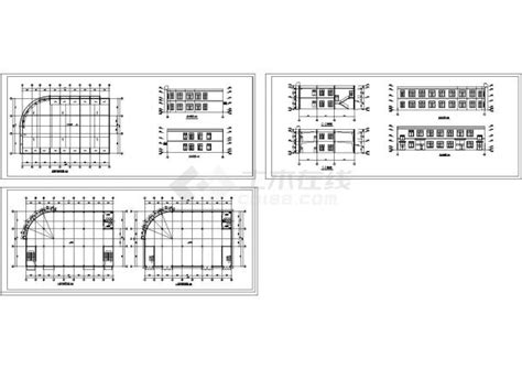 某现代风格二层工业厂房设计cad建筑施工图（大院设计）工业厂房土木在线