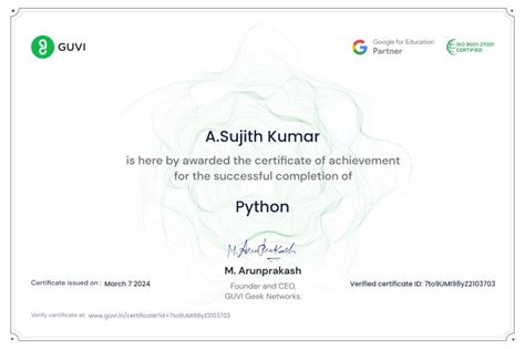 A Sujith Kumar On Linkedin Guvi Guvi Personaldevelopment Pythonprogramming