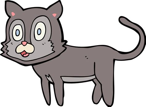 Happy Cartoon Cat 12137803 Vector Art At Vecteezy