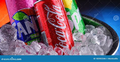 Cans Of Assorted Coca Cola Company Soft Drinks Editorial Photo Image