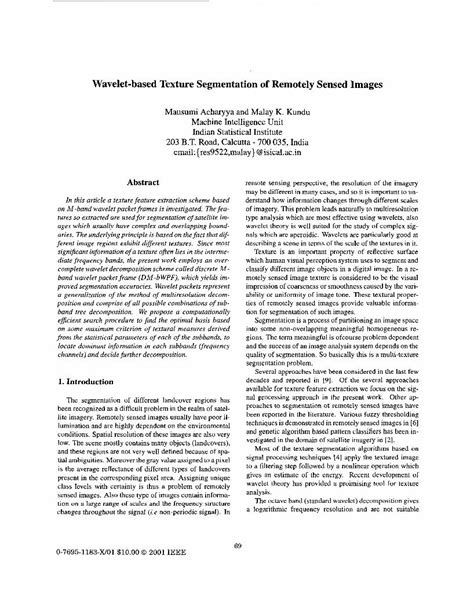 Pdf Wavelet Based Texture Segmentatios Dokumentips