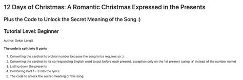 Sekar L På Linkedin 12 Days Of Christmas In Python A Tutorial