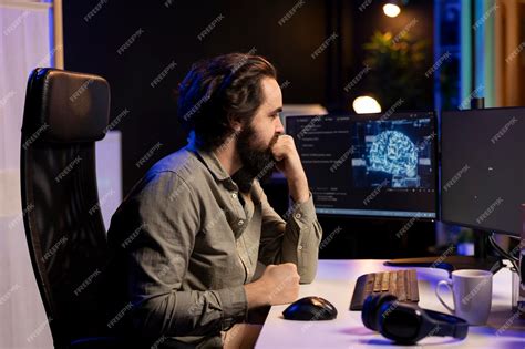 Premium Photo Computer Scientist Updating Artificial Intelligence