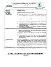 Course Outline Docx National Computing Education Accreditation Council NCEAC NCEAC FORM