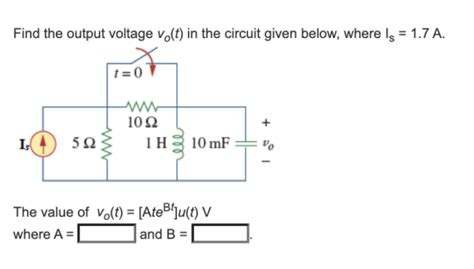 Find The Output Voltage Vot In The Circuit Given Below Where Is 1