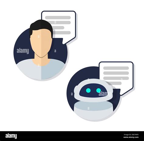 Chat Bot Chatting With Man Person Flat Icon Vector Illustration Stock Vector Image And Art Alamy