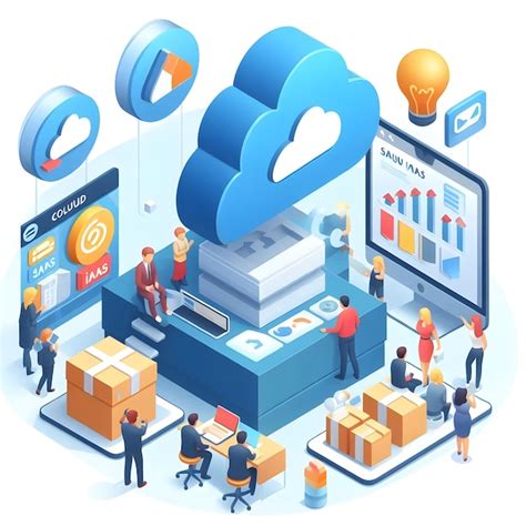 3d Flat Icon As Cloud Computing Service Models With Saas Paas And Iaas Icons Concept As Vector