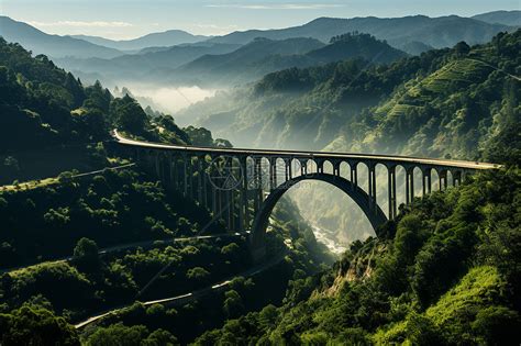 横跨山谷的桥梁高清图片下载 正版图片600993990 摄图网