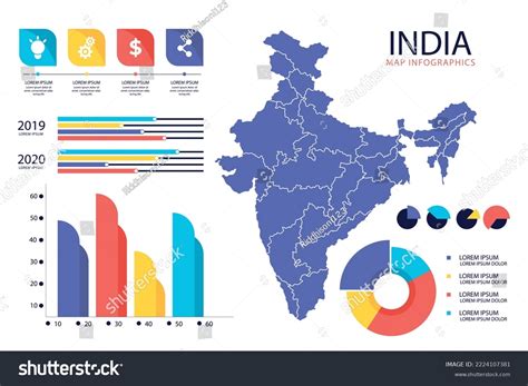 India Map Infographics Vector Template Regions Stock Vector Royalty