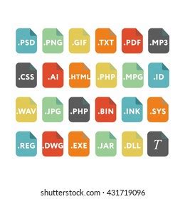 Code File Formats Script Type Icons Stock Vector Royalty Free