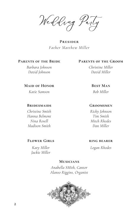 Catholic Wedding Mass Ceremony Booklet 55x85inch Canva Template Etsy