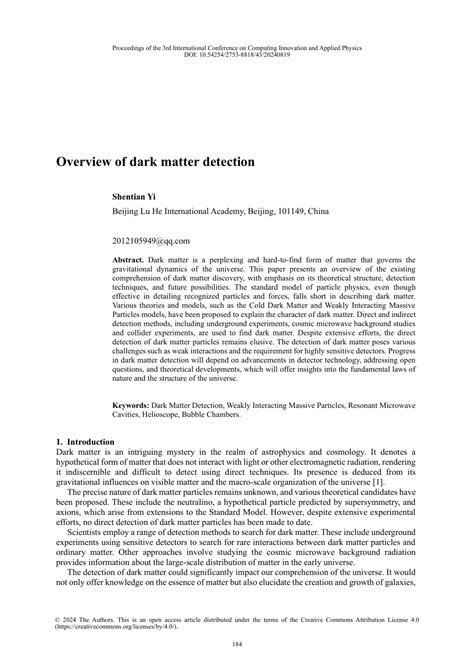 Pdf Overview Of Dark Matter Detection