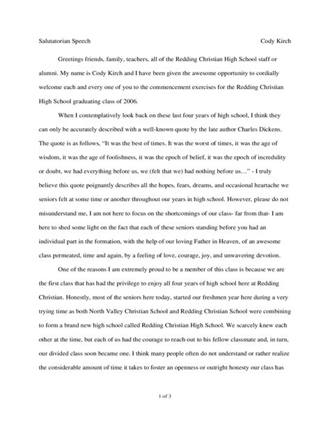 Salutatorian Speech Examples 5 Free Templates In Pdf Word Excel