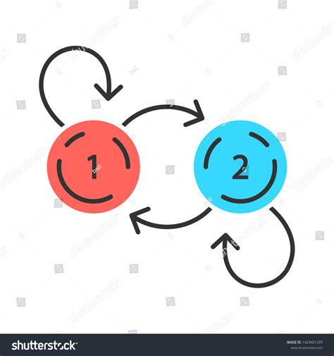 State Diagram Color Icon System Behavior Royalty Free Stock Vector