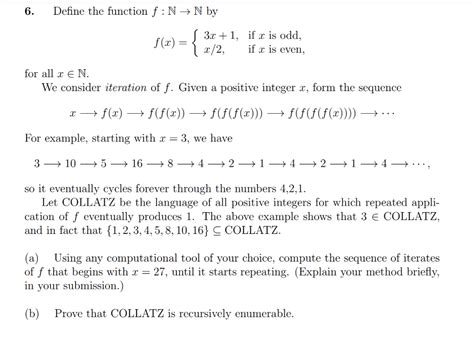 Solved 6 Define The Function F N N By F X 272 3 2 Chegg Com