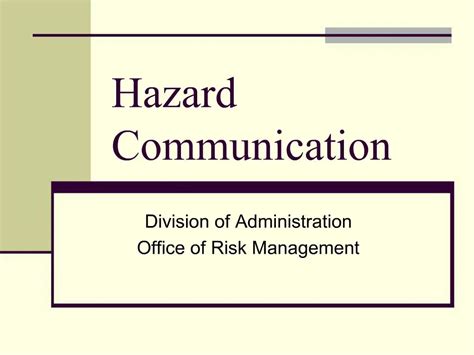 Ppt Hazard Communication Powerpoint Presentation Free Download Id