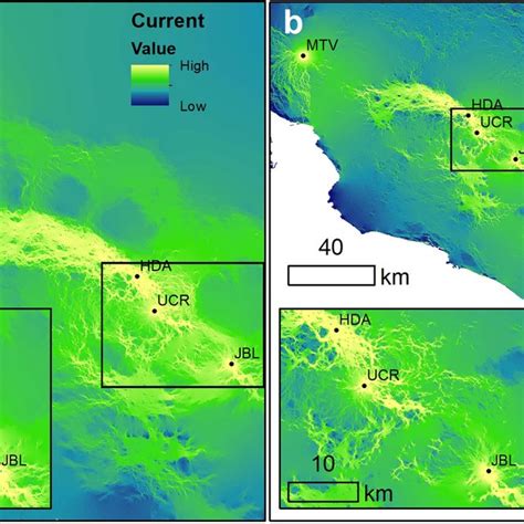 Maps Of Cumulative Current Within Sampling Site Modelled With Circuit