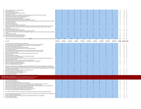 Excel Template Assessment Dashboard Lean Enterprise Excel Template