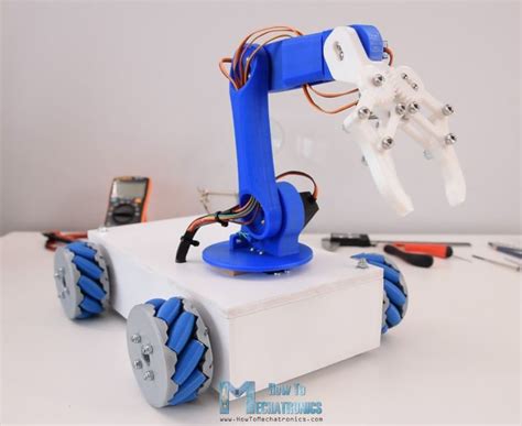 Arduino Robot Arm And Mecanum Wheels Platform Automatic Operation