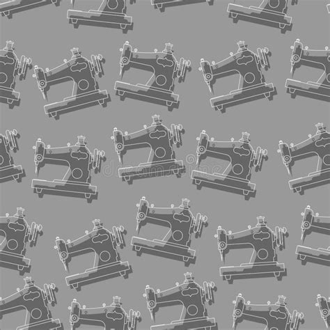 Retro Sewing Machine Pattern Seamless Vector Texture Stock