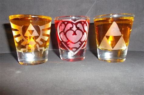 Zelda Etched Shot Glass Set Of 3 Fan Art Etsy