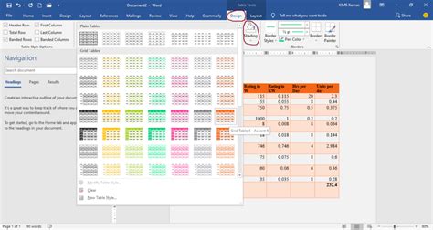 Creating And Formatting Tables In Microsoft Word Kmacims Education