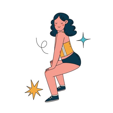 Dans Hand Getekende Platte Twerk Illustratie Minimale Vector Tekening