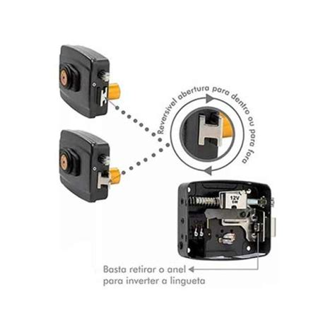 FECHADURA ELETRICA AGL REVERSIVEL 12V CILINDRO PADRAO 42MM CHAVE