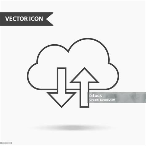 簡單的向量說明備份和還原資料備份圖示平面圖像與細線雲與箭頭的應用 網站 演示 圖表在孤立的背景向量圖形及更多下載圖片 Istock