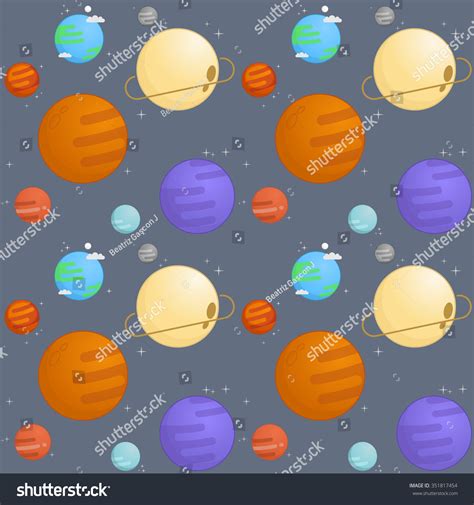 Space Pattern Vector Illustration Stock Vector Royalty Free 351817454