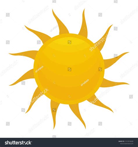 Realistic Sun Vector White Background Summer Stock Vector Royalty Free