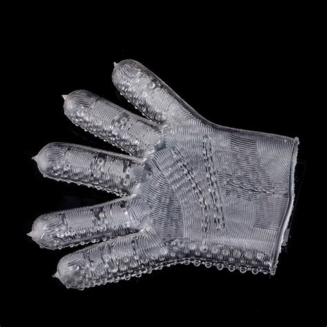 Clitoris Vibrator Spike Gloves Finger Sleeves For Women Couples Vagina Stimulator Adult Products
