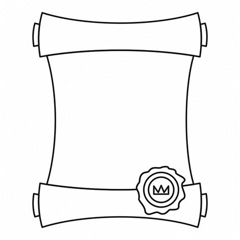 Ancient Blank Line Manuscript Medieval Outline Scroll Icon Download On Iconfinder