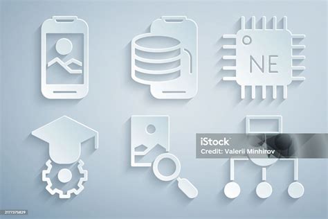 Set Photo Retouching Processor Cpu Graduation Cap Algorithm Cloud Technology Data Transfer And