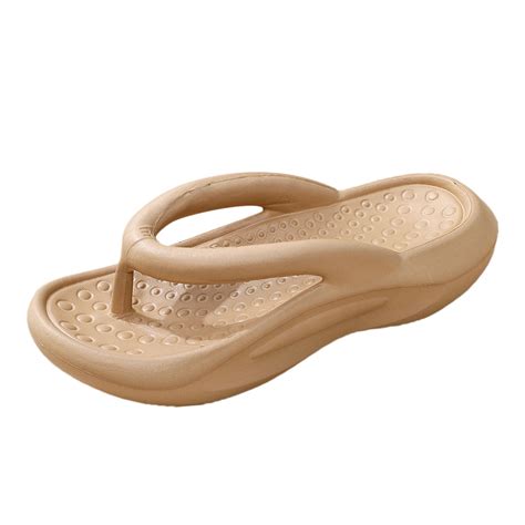 Dvkovi Womens Solid Summer Beach Shoes Mens Thick Sole Flip Flops Eva
