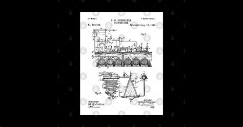 Brewing Beer Patent Beer Art Black And White Brewing Beer