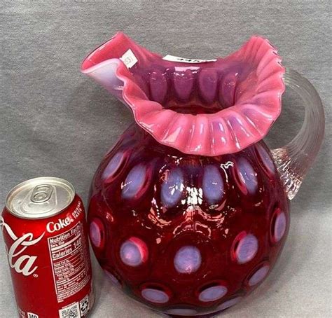 Cranberry Glass Coin Spot Pitcher Dixons Auction At Crumpton